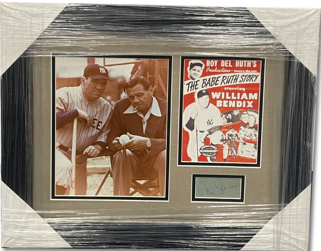 William Bendix Signed Autographed Framed Cut The Babe Ruth Story JSA ...