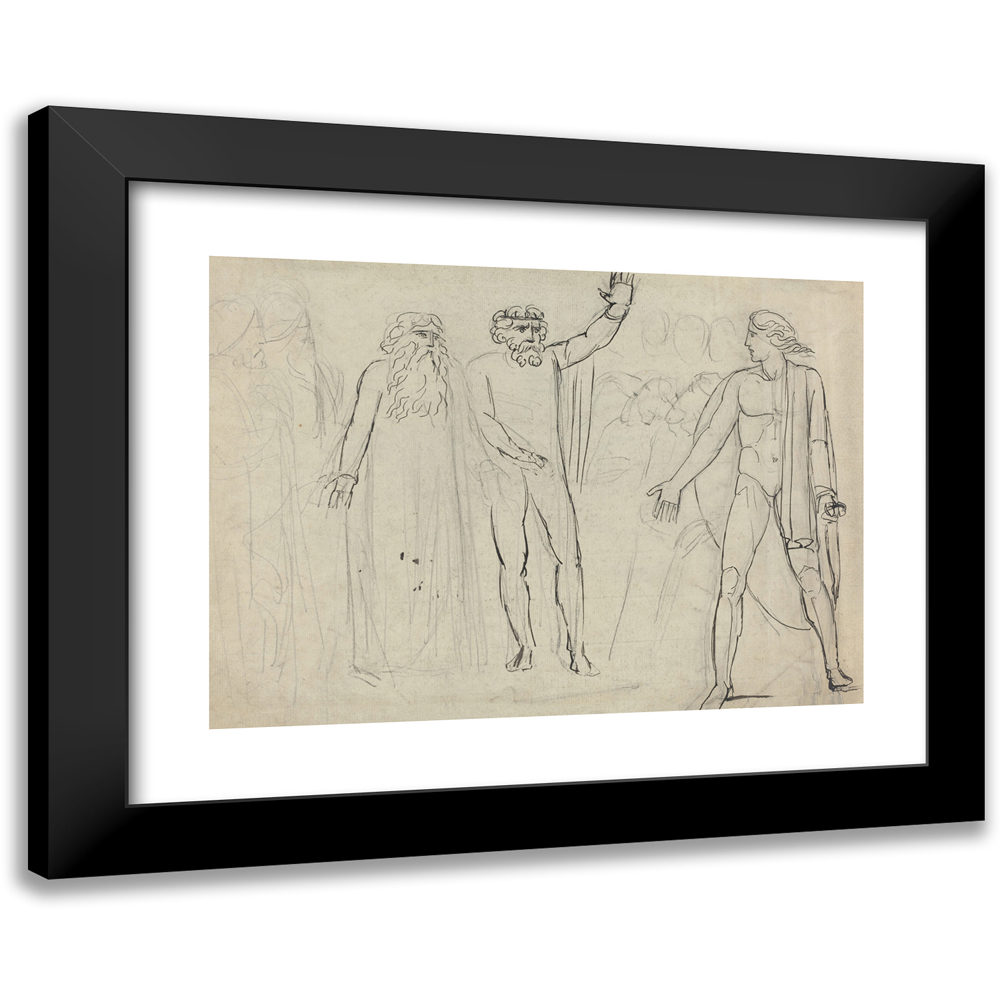 William Blake 14x11 Black Modern Framed Museum Art Print Titled - ‘And ...