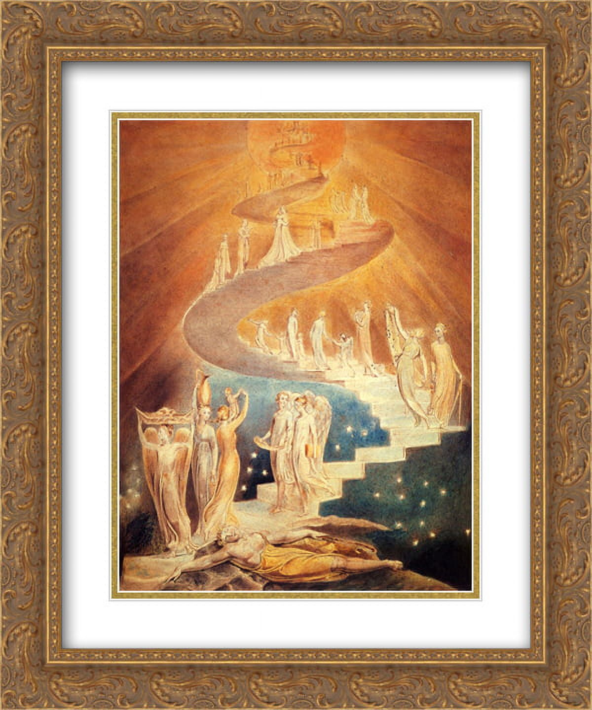 William Blake 2x Matted 20x24 Gold Ornate Framed Art Print 'Jacob's ...