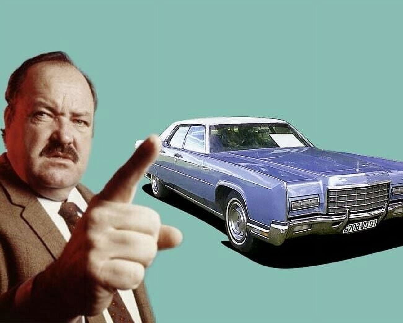 William Conrad as Frank Cannon with his Lincoln Continental car 8x10 ...