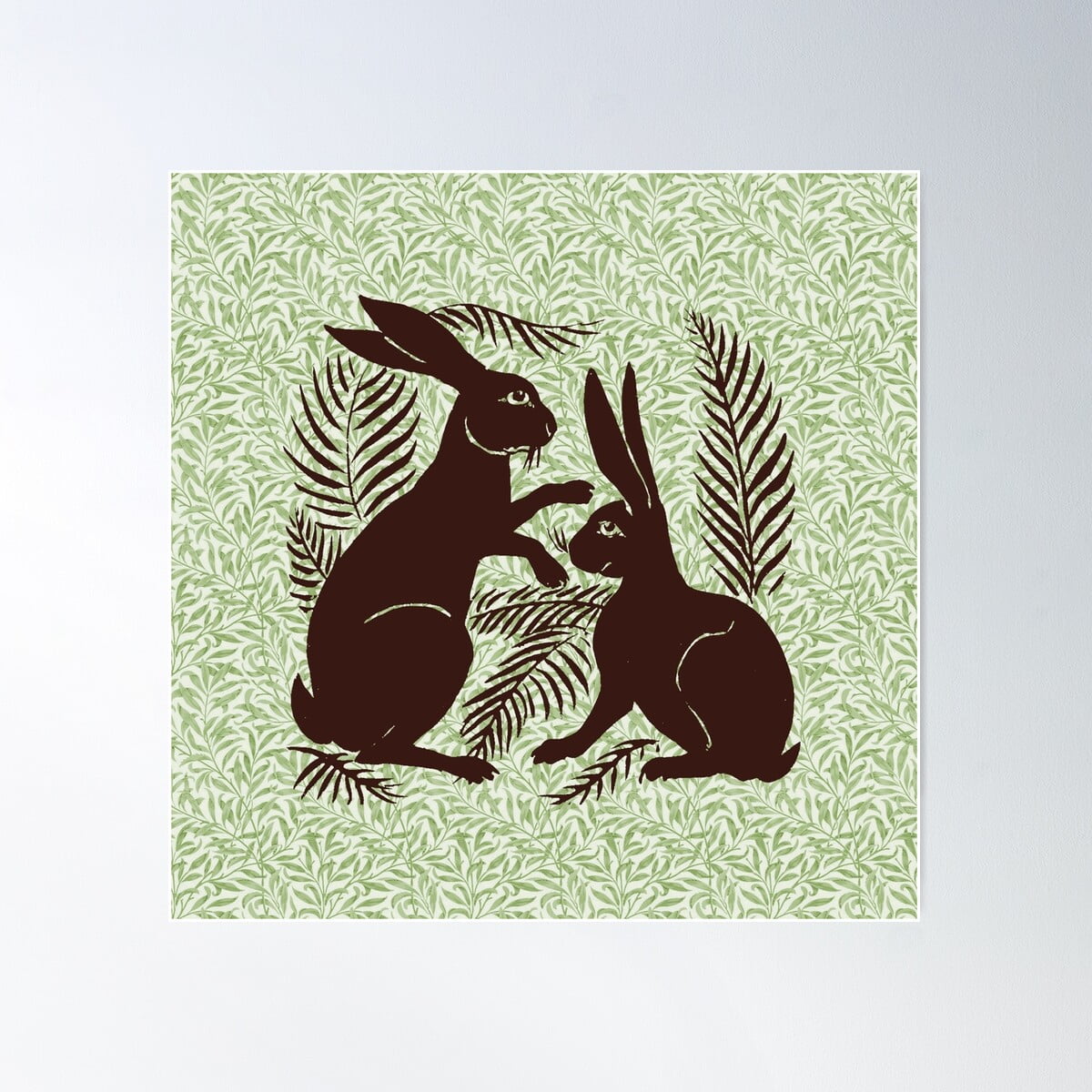 William De Morgan Hares Or Rabbits Green And Brown Poster Wall Art ...