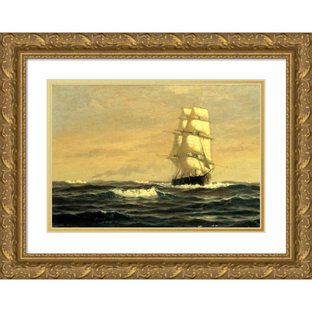 William Edward Norton 18x14 Gold Ornate Wood Frame and Double Matted ...
