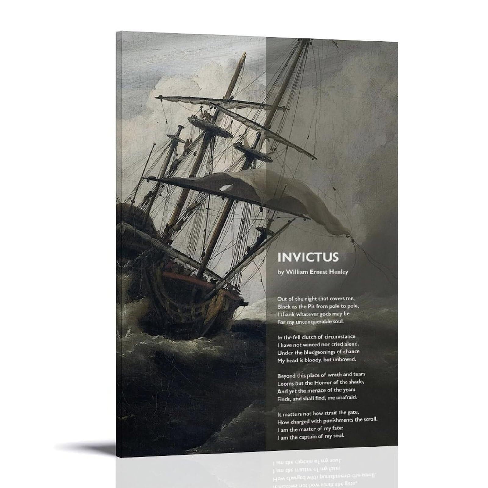 William Ernest Henley Poem - Invictus - Ship in Wall Art Deco Posters ...