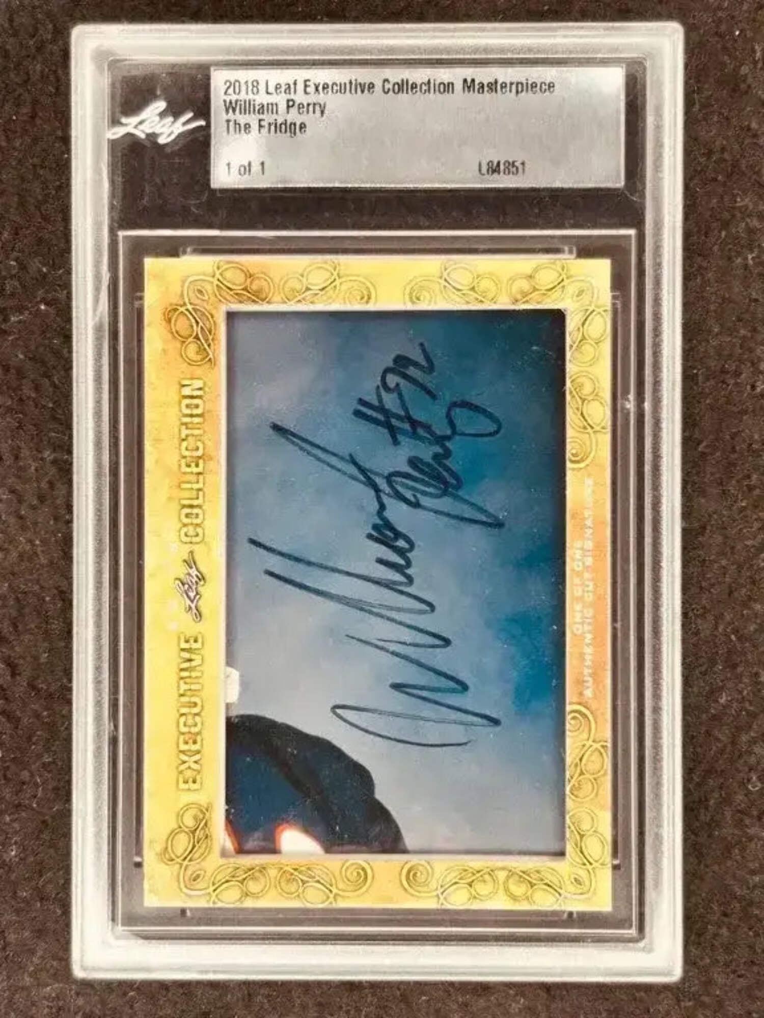 William Fridge Perry 2018 Leaf Masterpiece Cut Signature card 1/1 JSA ...