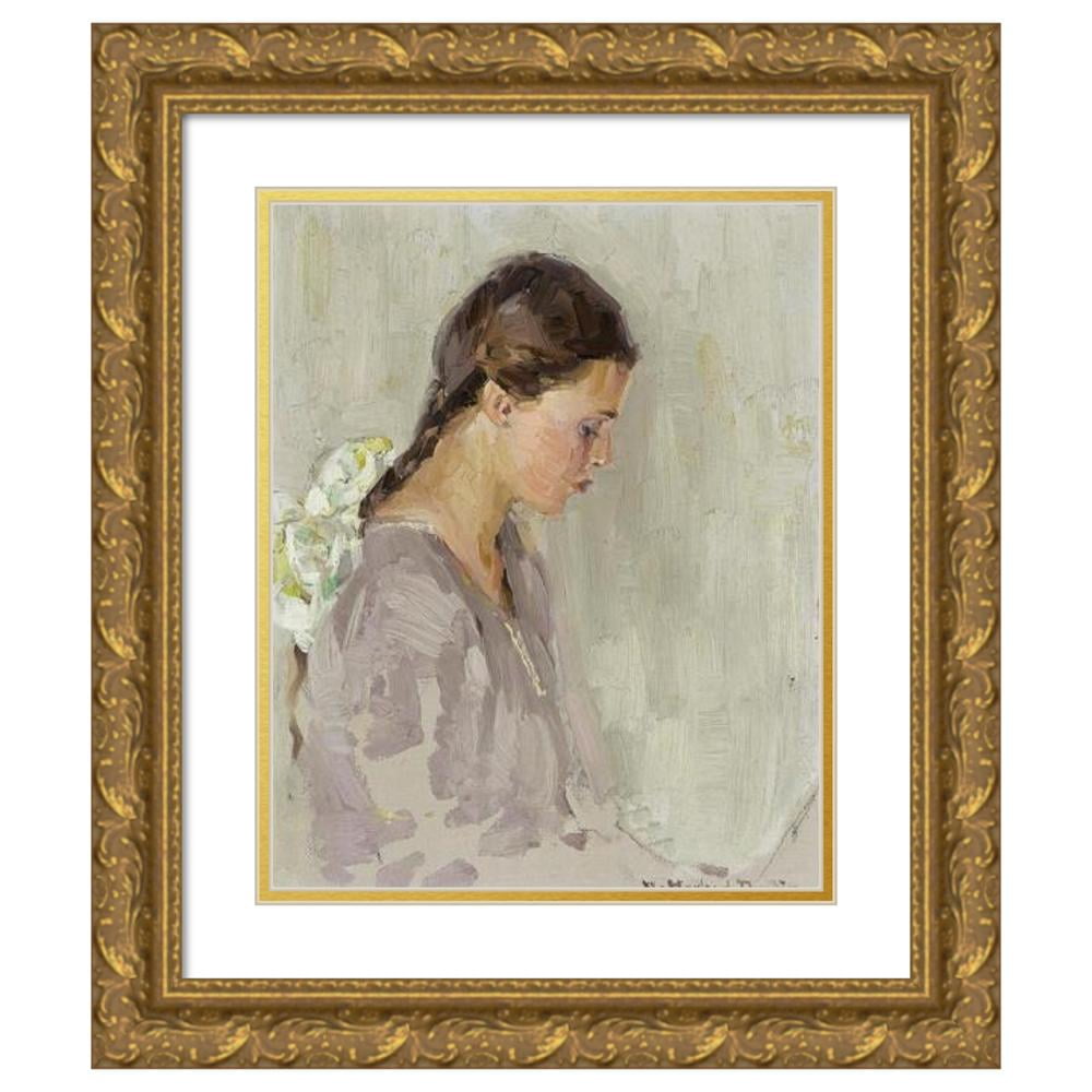 William Herbert Dunton 15x18 Gold Ornate Wood Frame and Double Matted ...