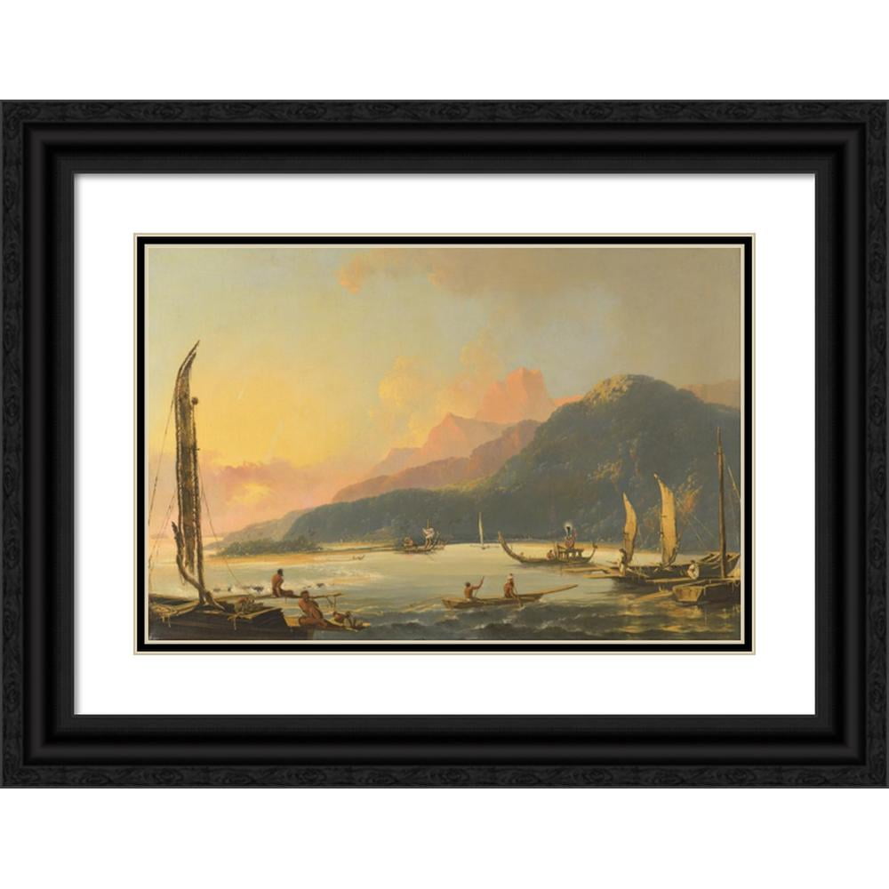 William Hodges 14x11 Black Ornate Wood Framed Double Matted Museum Art ...