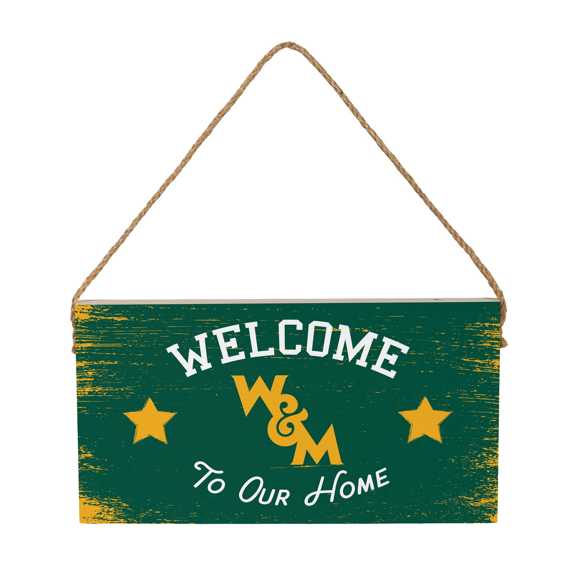 William & Mary Tribe 6" x 11" Welcome Home Wood Wall Sign with Rope ...