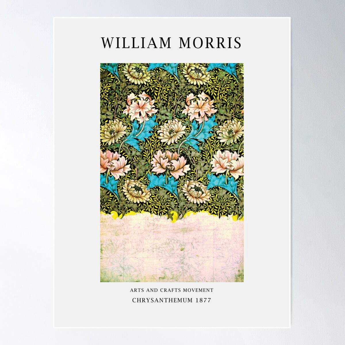 William Morris - Chrysanthemum - Floral Pattern Poster Wall Art, Modern ...