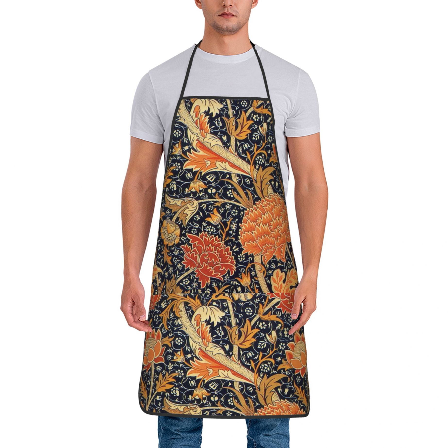 William Morris Cray Floral Art Nouveau Aprons for Women Men Waterproof ...