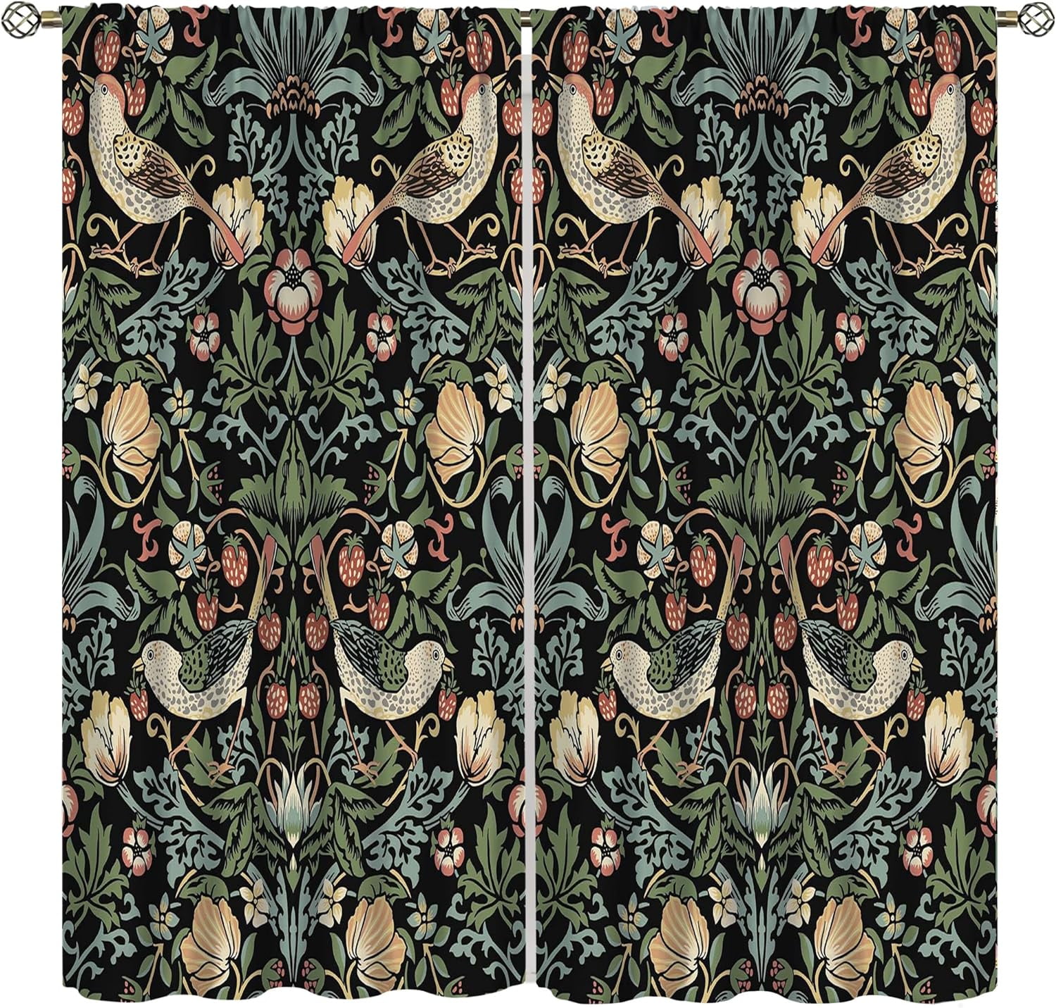 William Morris Curtains, Botanical Art Windows Curtains Floral Patterns ...