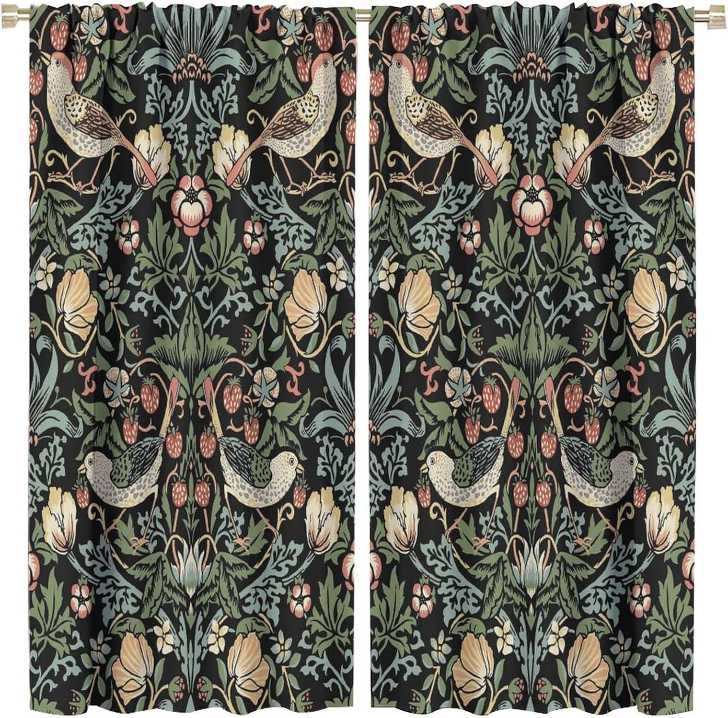 William Morris Curtains, Botanical Art Windows Curtains Floral Patterns ...