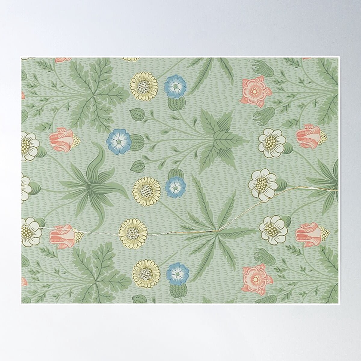 William Morris Daisy Pattern Poster Wall Art, Modern Wall Decor For ...