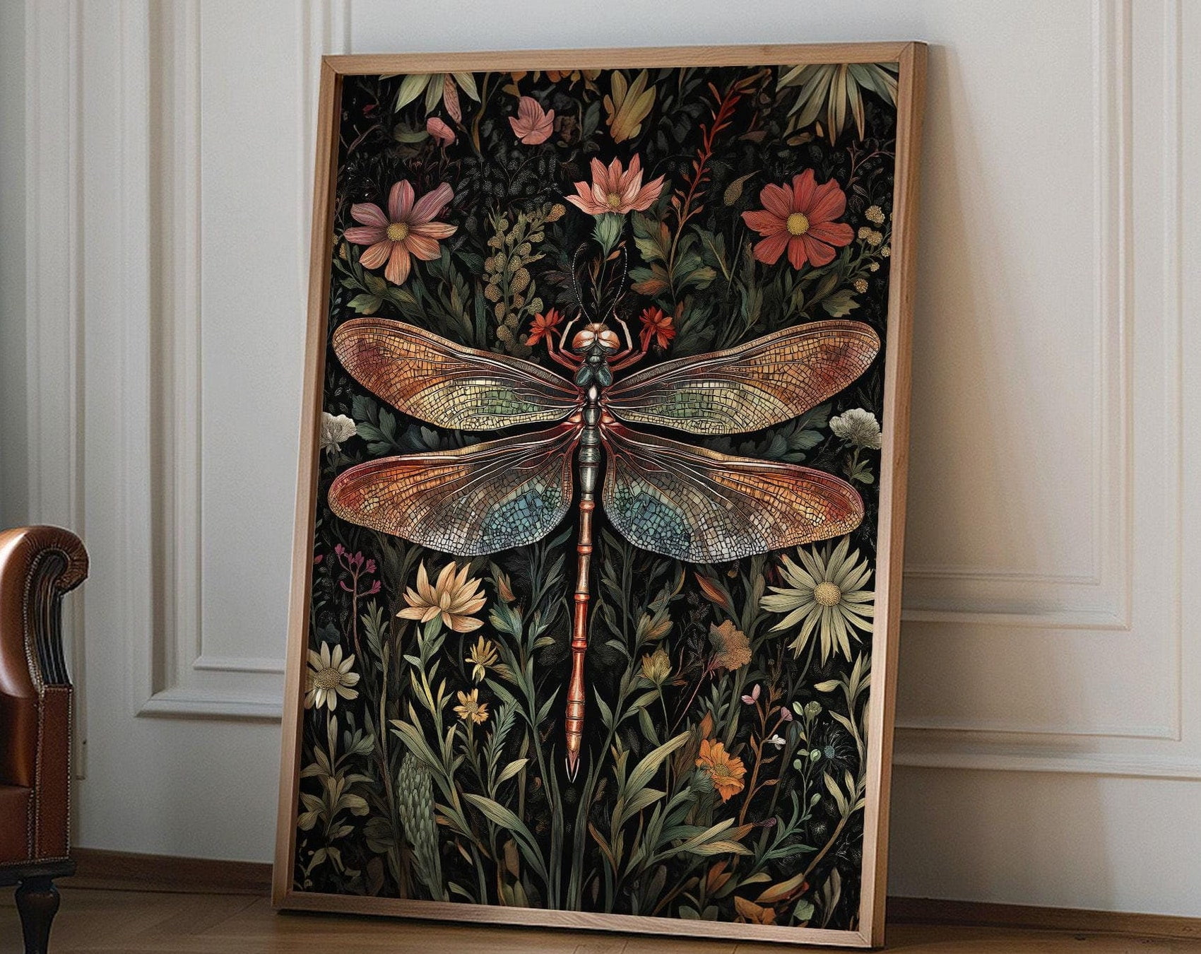 William Morris Dragonfly wall art Print, Vintage Poster, Vintage Floral ...