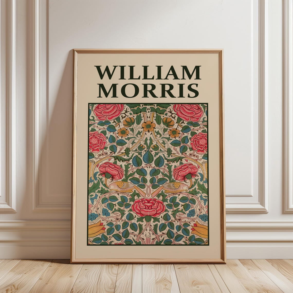 William Morris Floral Crafts Botanical Pattern Vintage Textile Wall Art ...