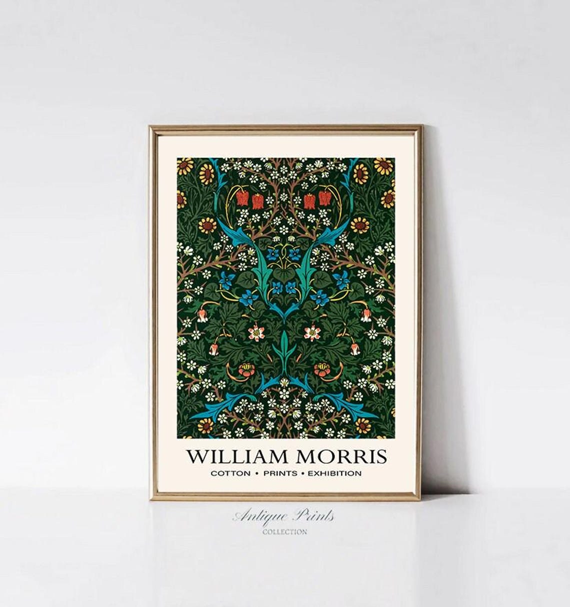 William Morris Flowers Pattern Wall Art, Exhibition Vintage Art Nouveau ...