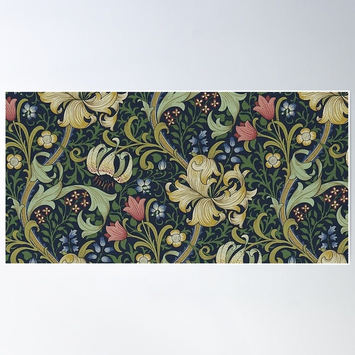 William Morris Golden Lily Pattern Poster Wall Art, Modern Wall Decor ...