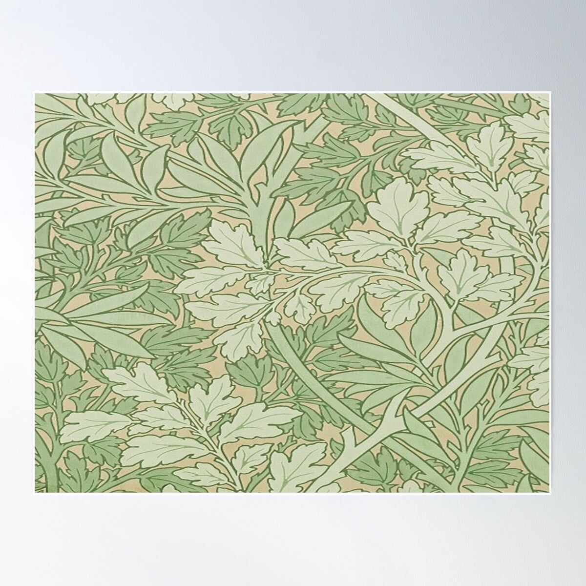 William Morris Green Leaves Foliage Pattern-Vintage Floral -Botanical ...