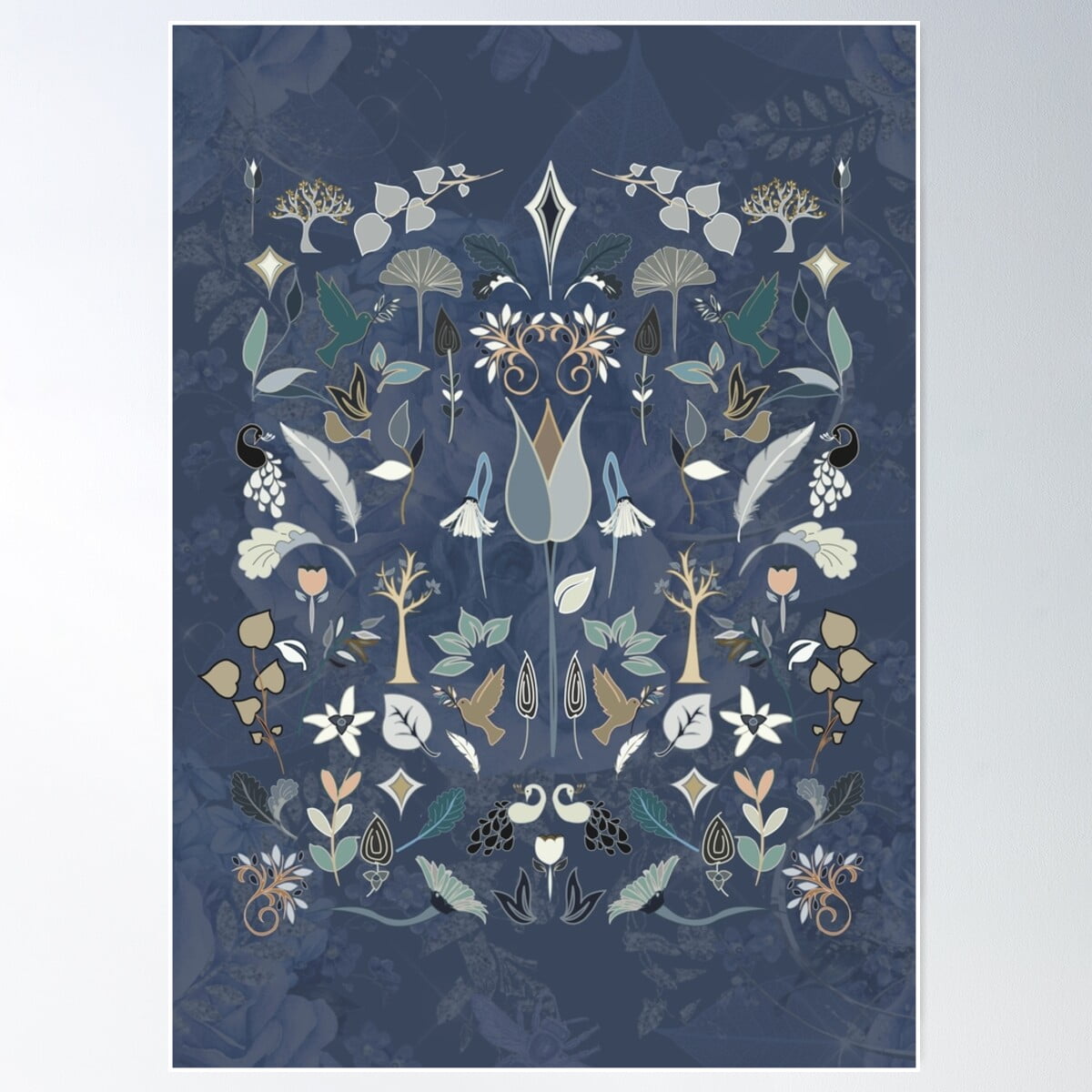 William Morris Inspired Art Nouveau Victorian Embroidery Style Pattern ...