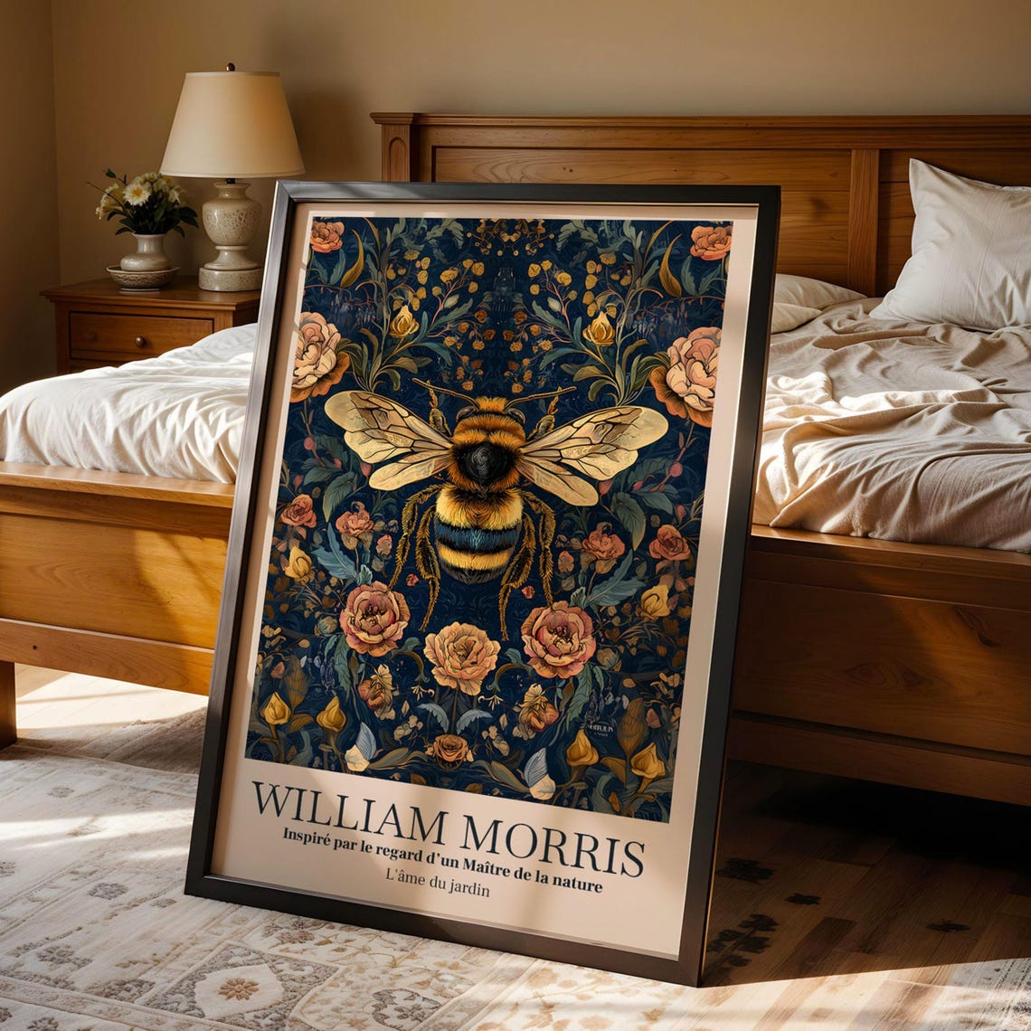William Morris Inspired Bee Art Print Vintage Botanical Insect Moody ...