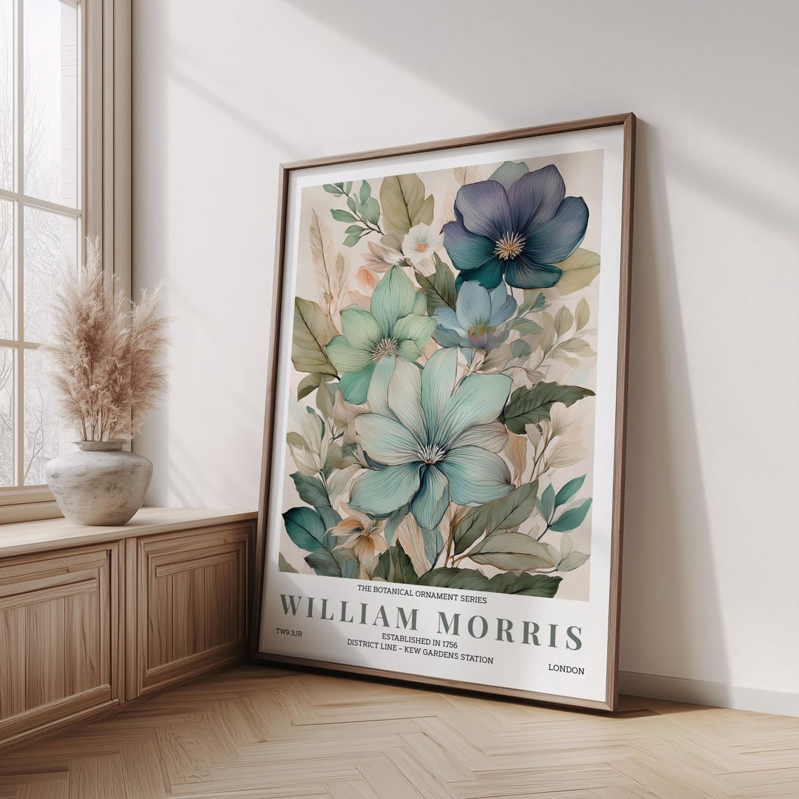 William Morris Inspired Botanical Vintage Floral Large Flower Living ...