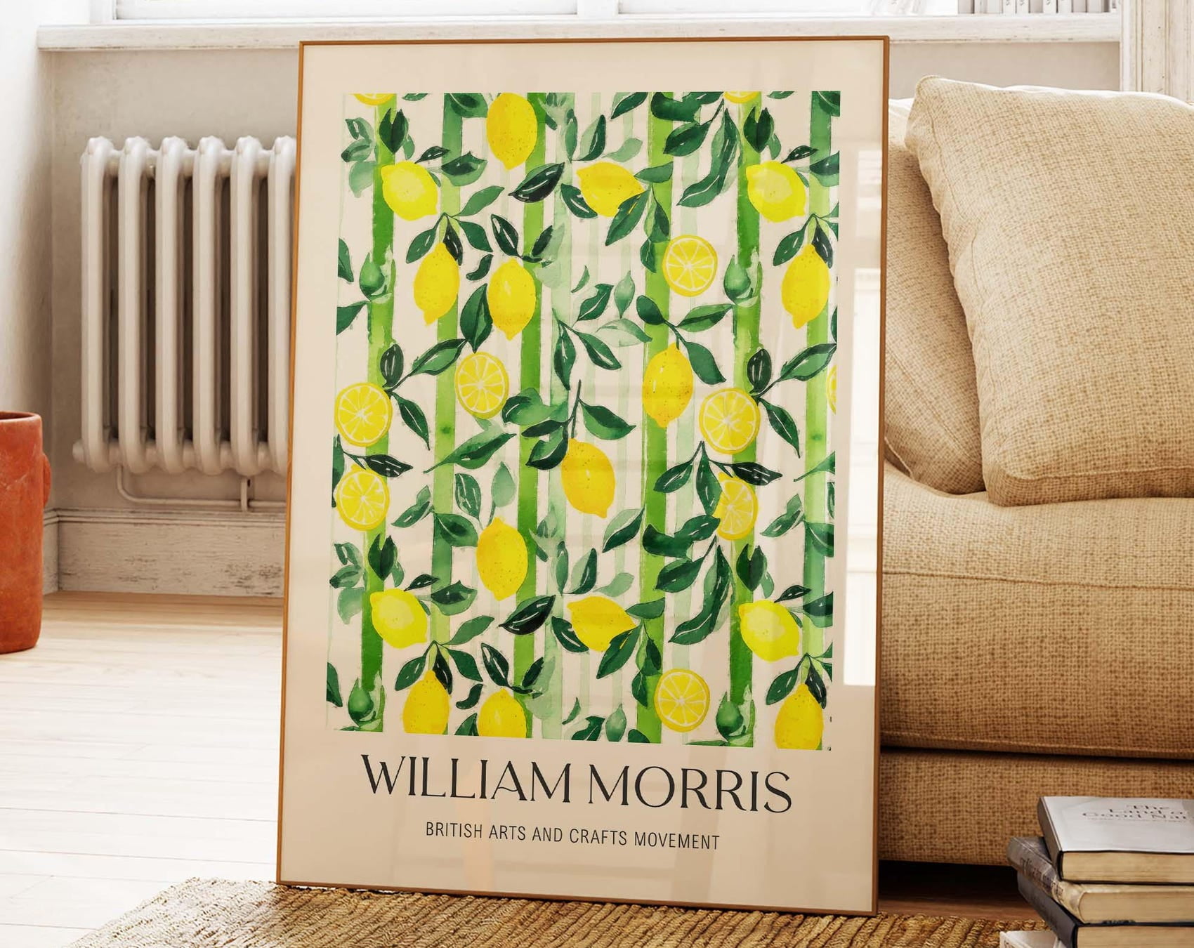 William Morris Inspired Lemons Poster, Citrus Fruits Morris Art ...