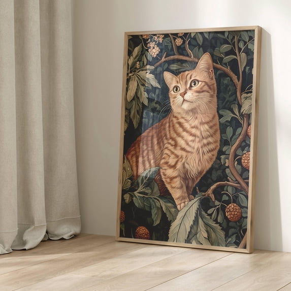William Morris Inspired Orange Cat Cottagecore Globincore Winsigoth ...
