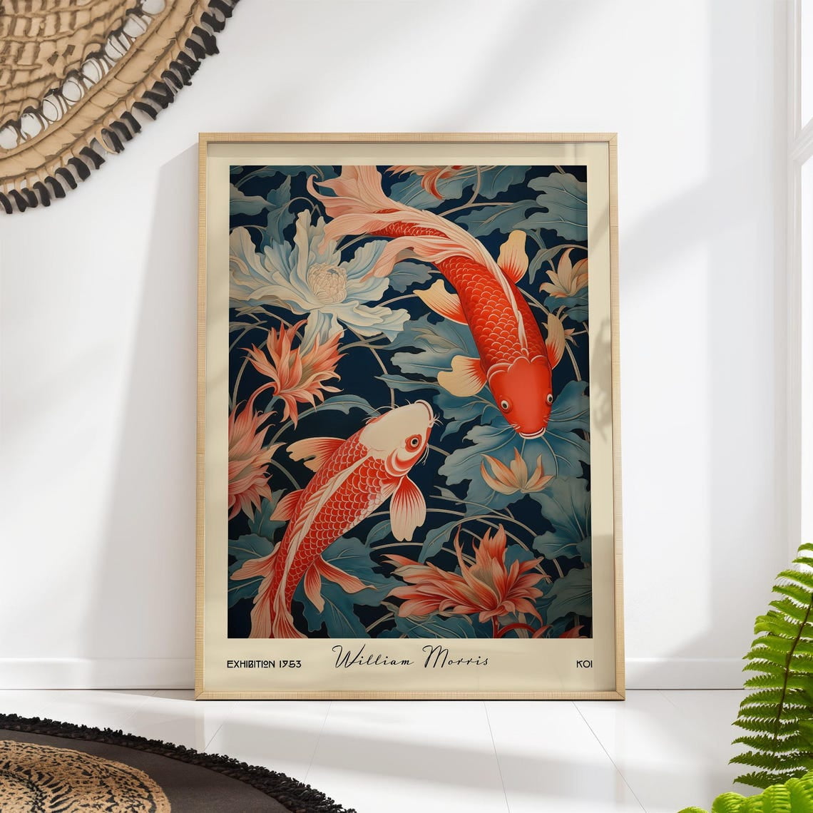 William Morris Koi Fish Art Print - Vintage Botanical And Aquatic ...