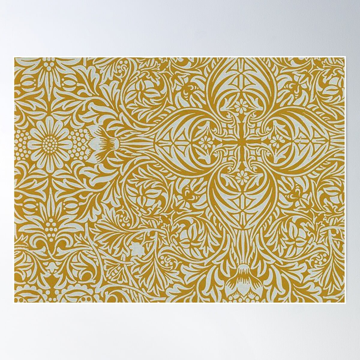 William Morris Mustard Yellow Floral Pattern,Vintage Mustard Yellow ...