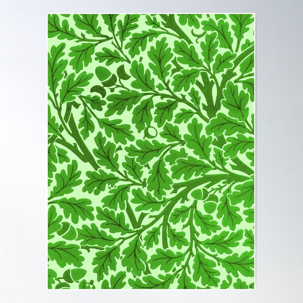William Morris Oak Leaves, Emerald Green Poster Wall Art, Modern Wall ...