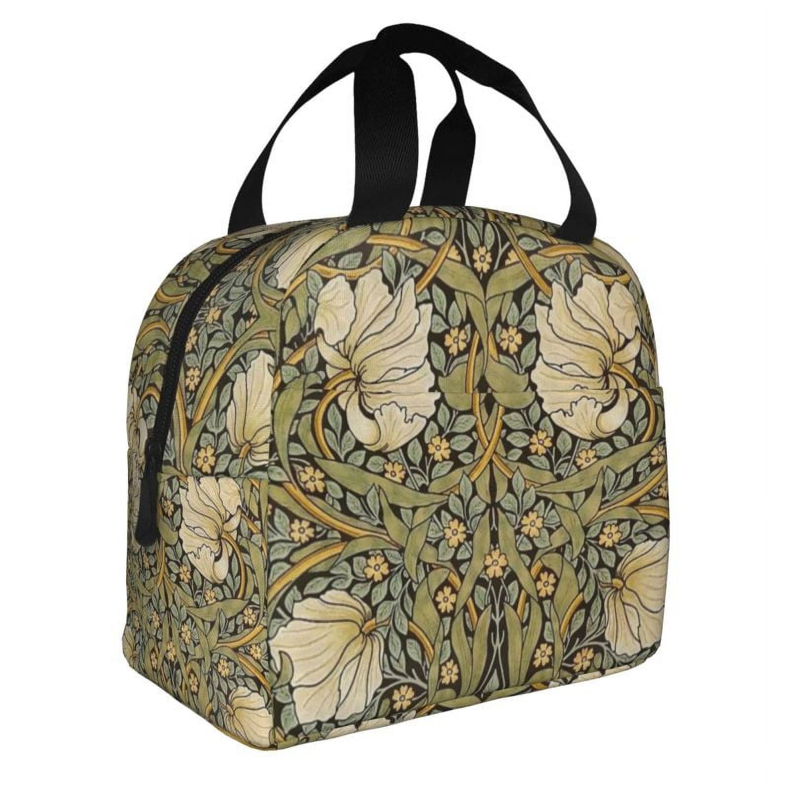 William Morris Orange Cray Floral Art Insulated Lunch Bags for Women ...