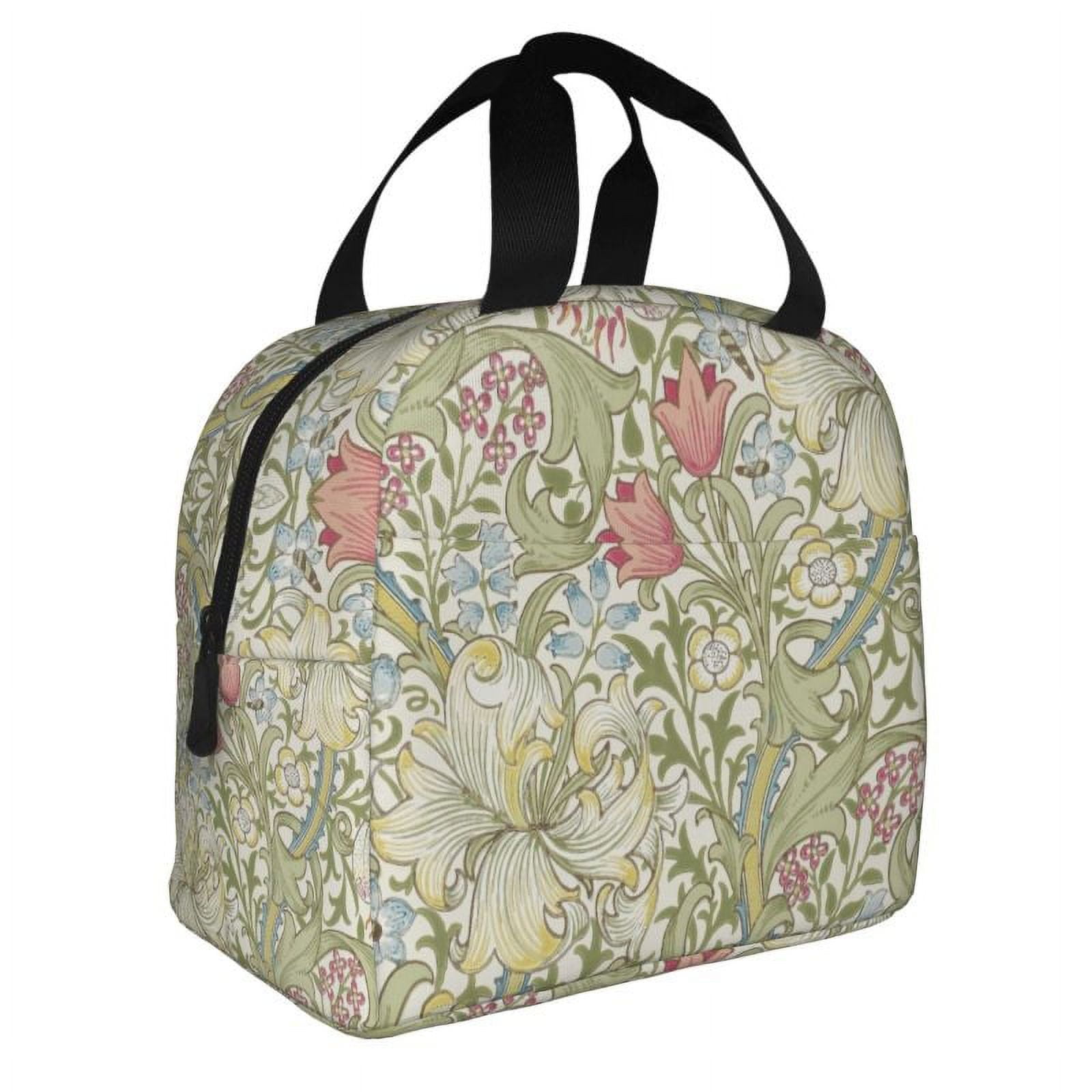 William Morris Orange Cray Floral Art Insulated Lunch Bags for Women ...