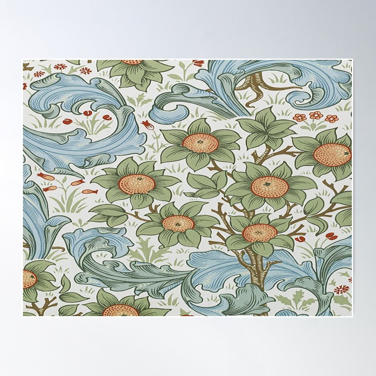 William Morris Orchard Fruit Pattern - Victorian Green Botanical Leaves ...