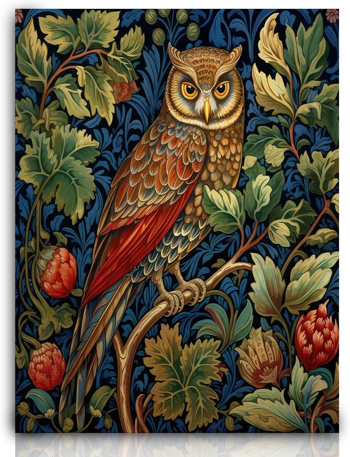 William Morris Owl Famous Artist Patterns Wal Art,Owl Canvas Wall Art ...