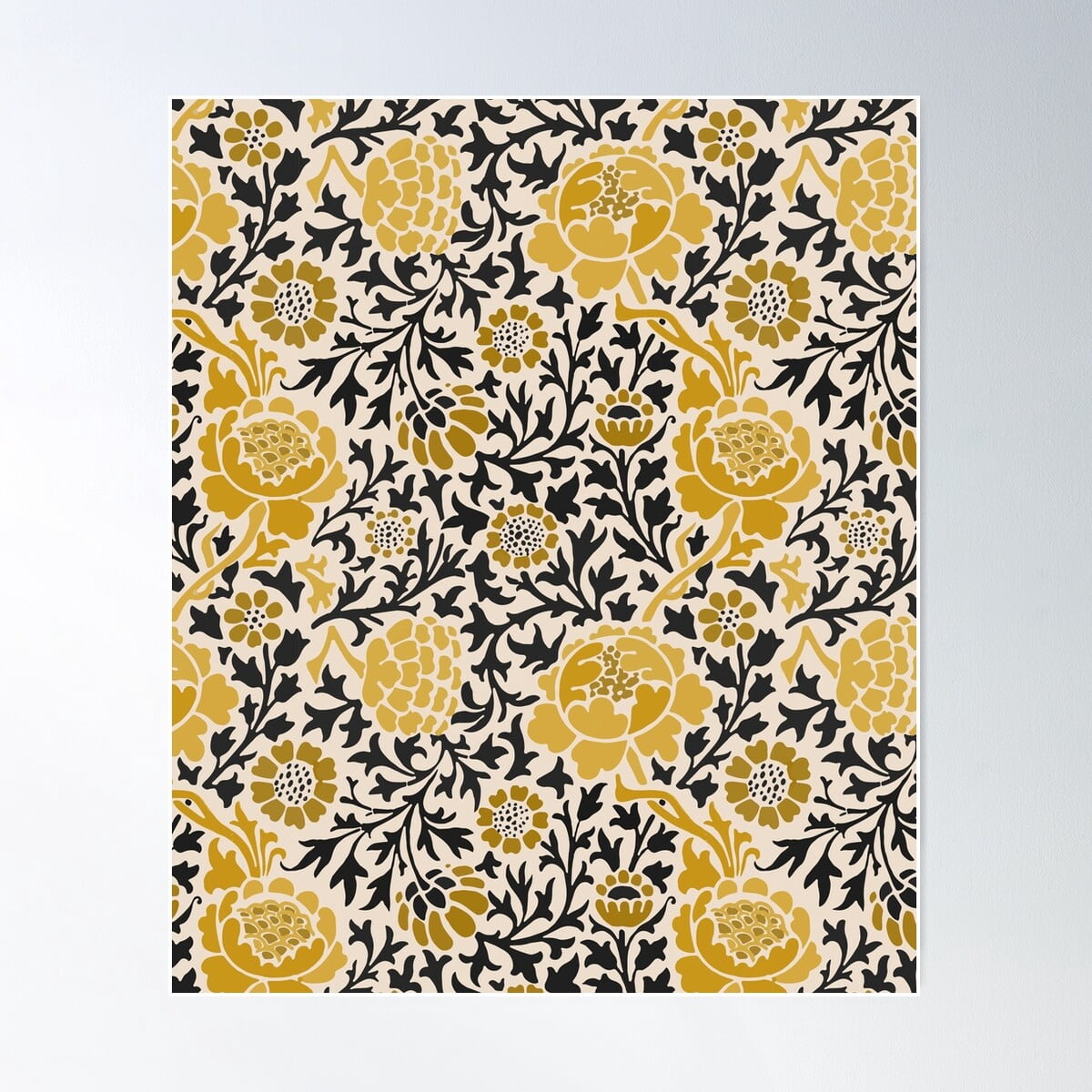 William Morris Pattern - Vintage Yellow Pattern - Yellow Floral Pattern ...
