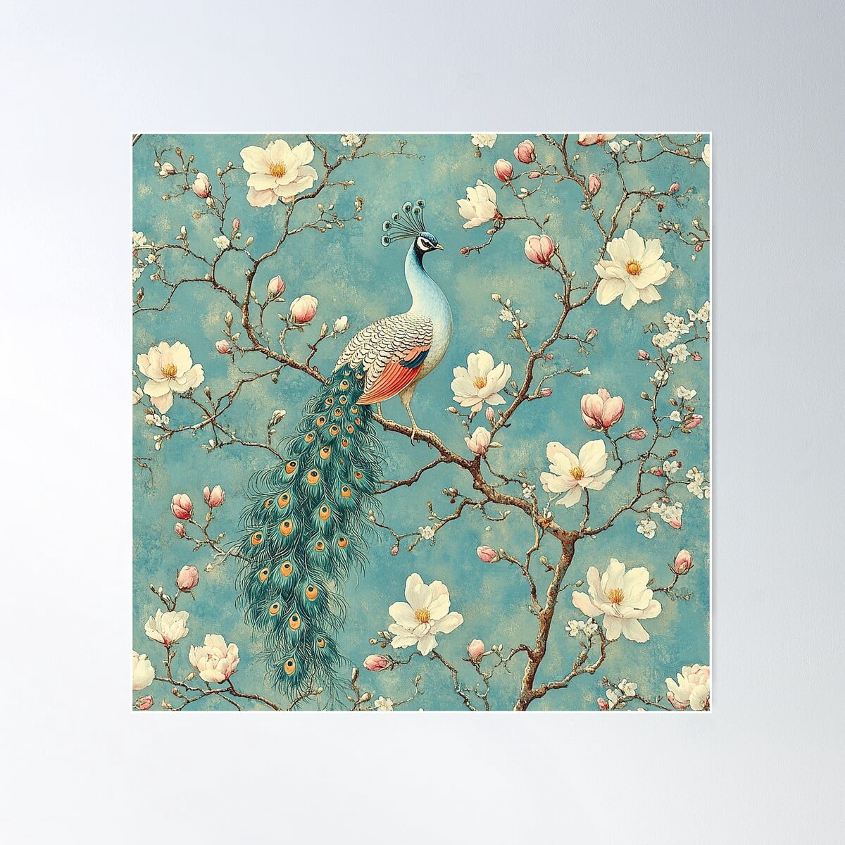 William Morris Peacock Poster Wall Art, Modern Wall Decor For Living ...