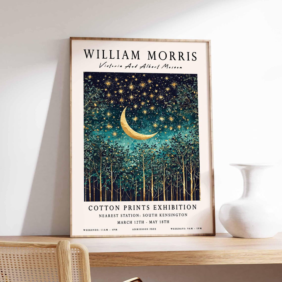 William Morris Poster, Night Sky Poster, William Morris Print, Animal ...