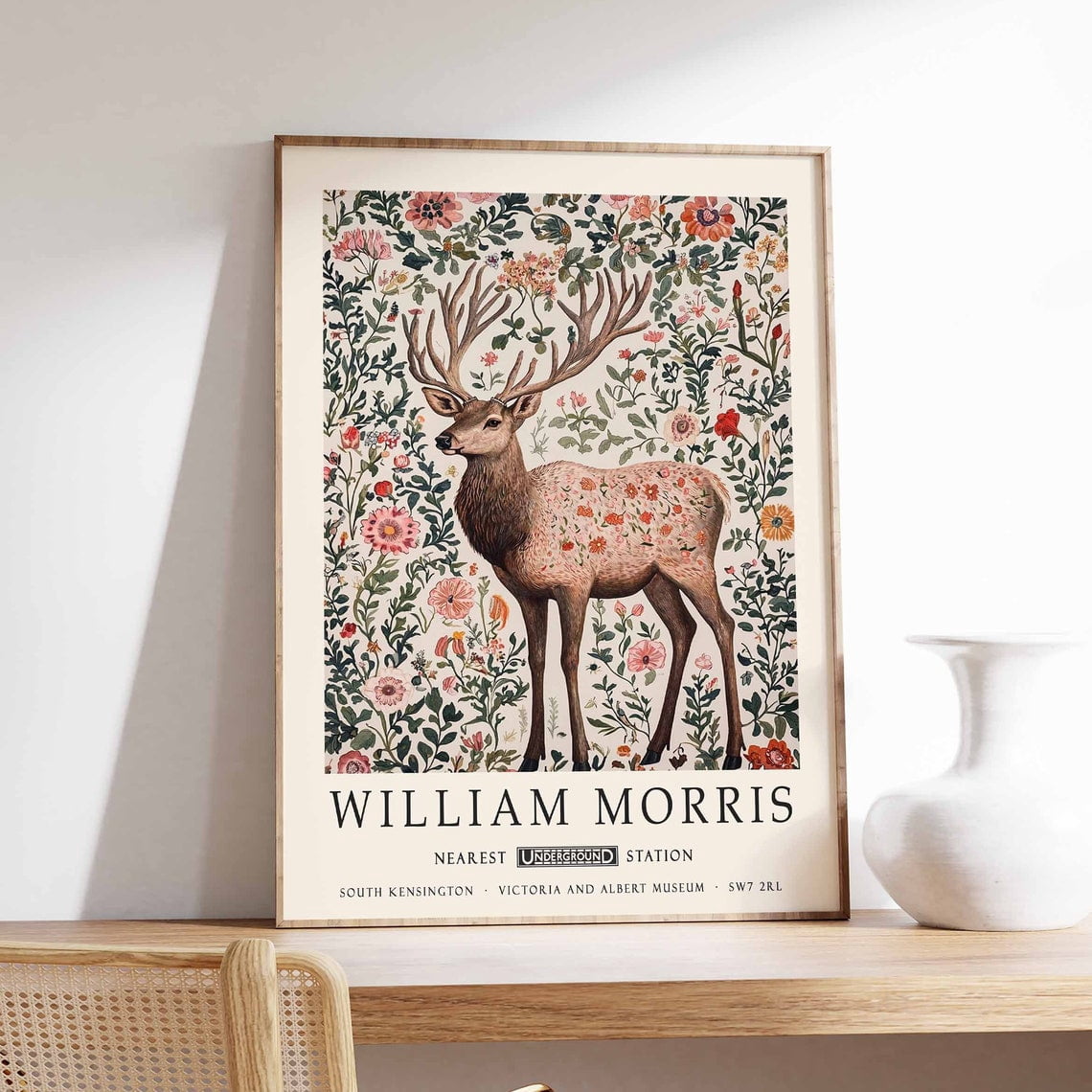 William Morris Print Deer Poster William Morris Poster Botanical