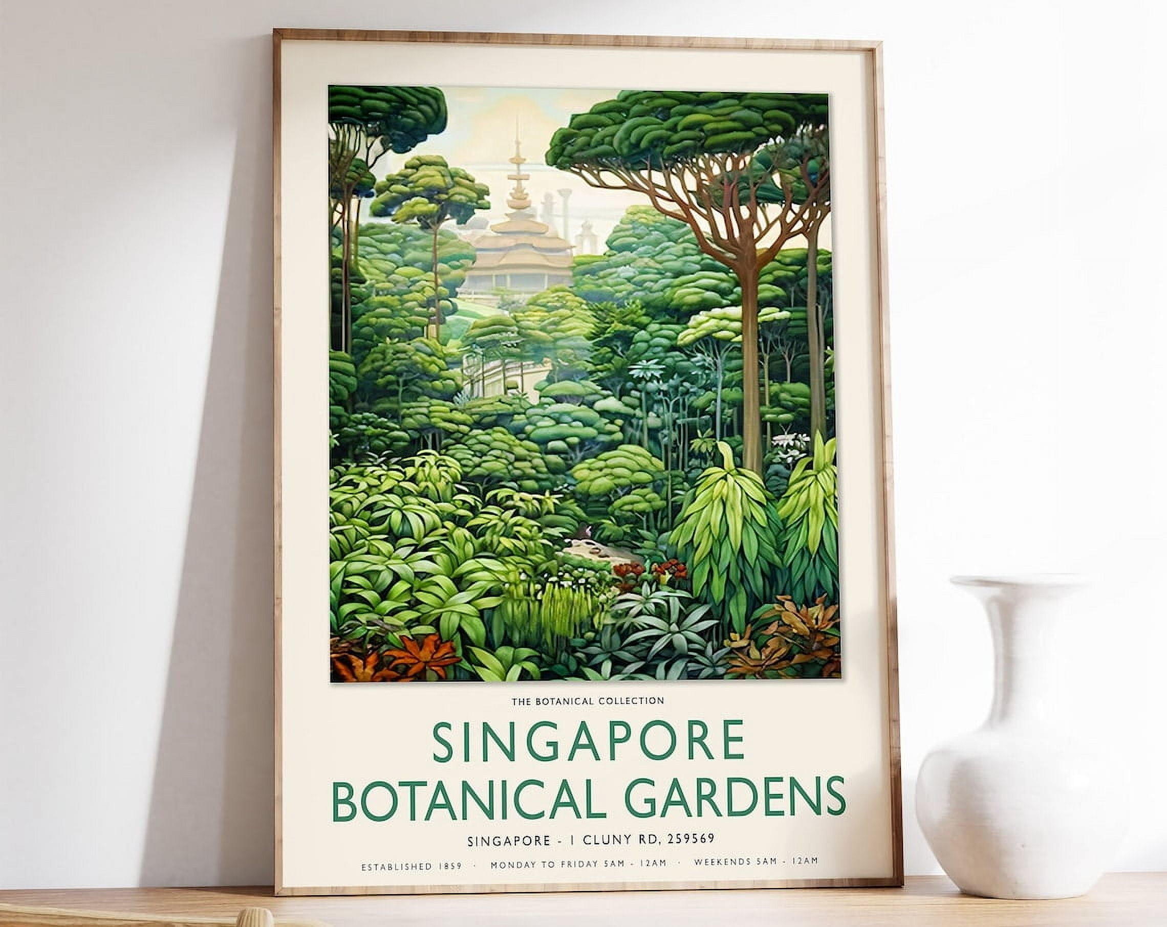 William Morris Print, Singapore Botanical Gardens Poster, Singapore ...