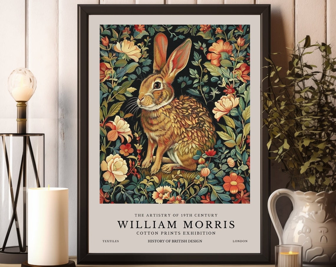 William Morris Print, William Morris Exhibition Print, Rabbit William ...