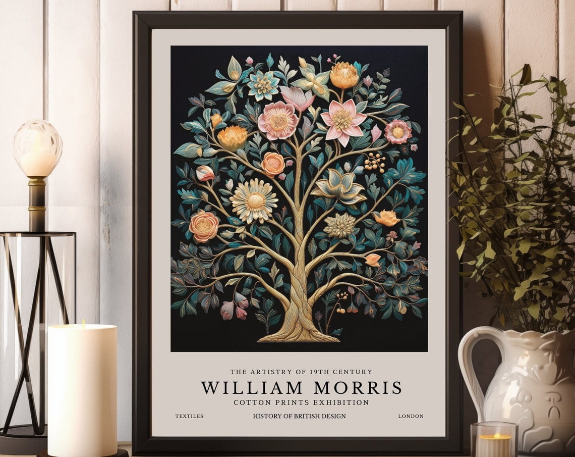William Morris Print, William Morris Poster, Moon And Star William ...