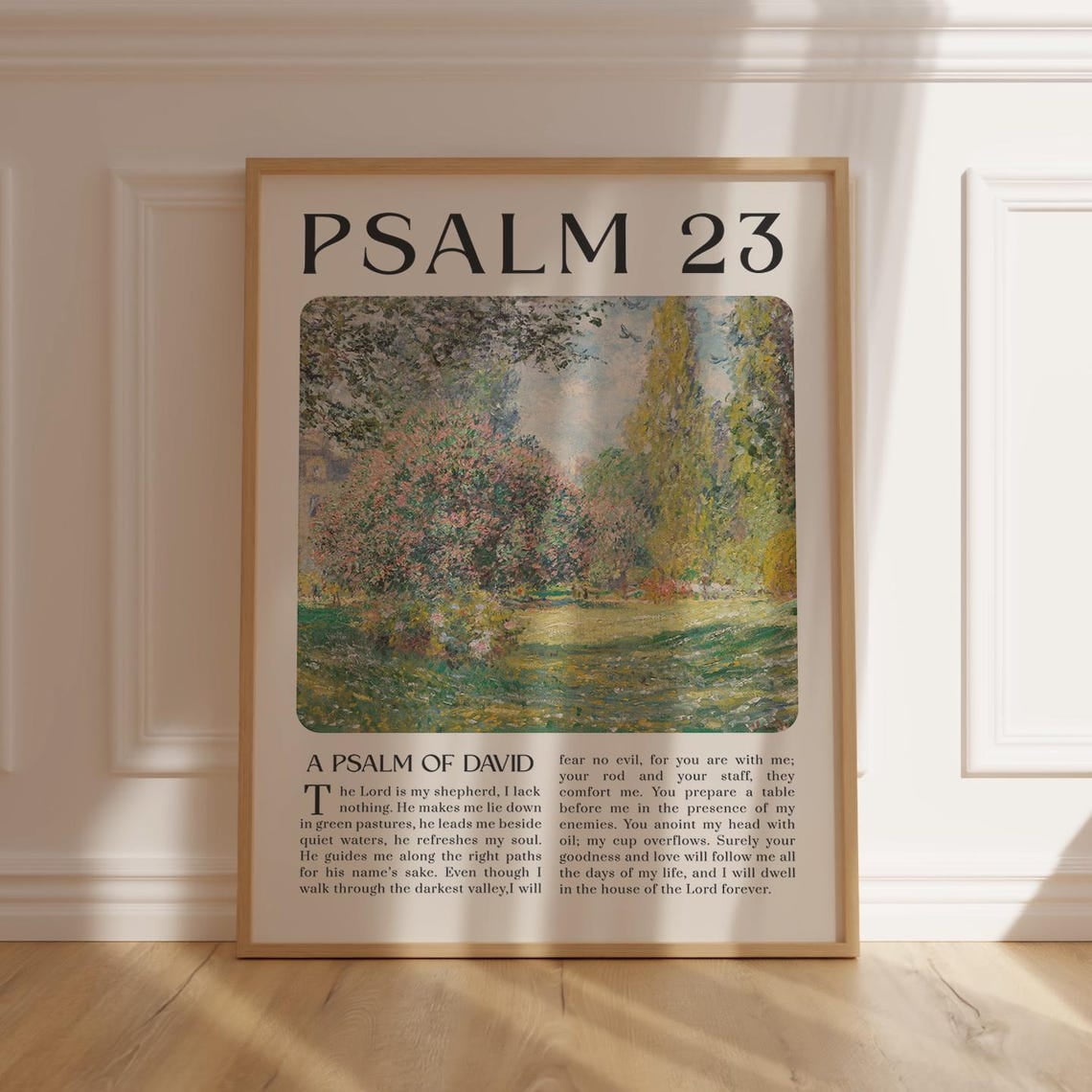 Psalm 23 Scripture Wall Art Bible Verse Poster For Christians Vintage ...