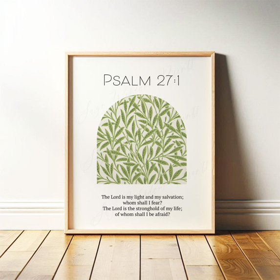 William Morris Psalm 27 Christian Print: Vintage Bible Verse Art #1984 ...
