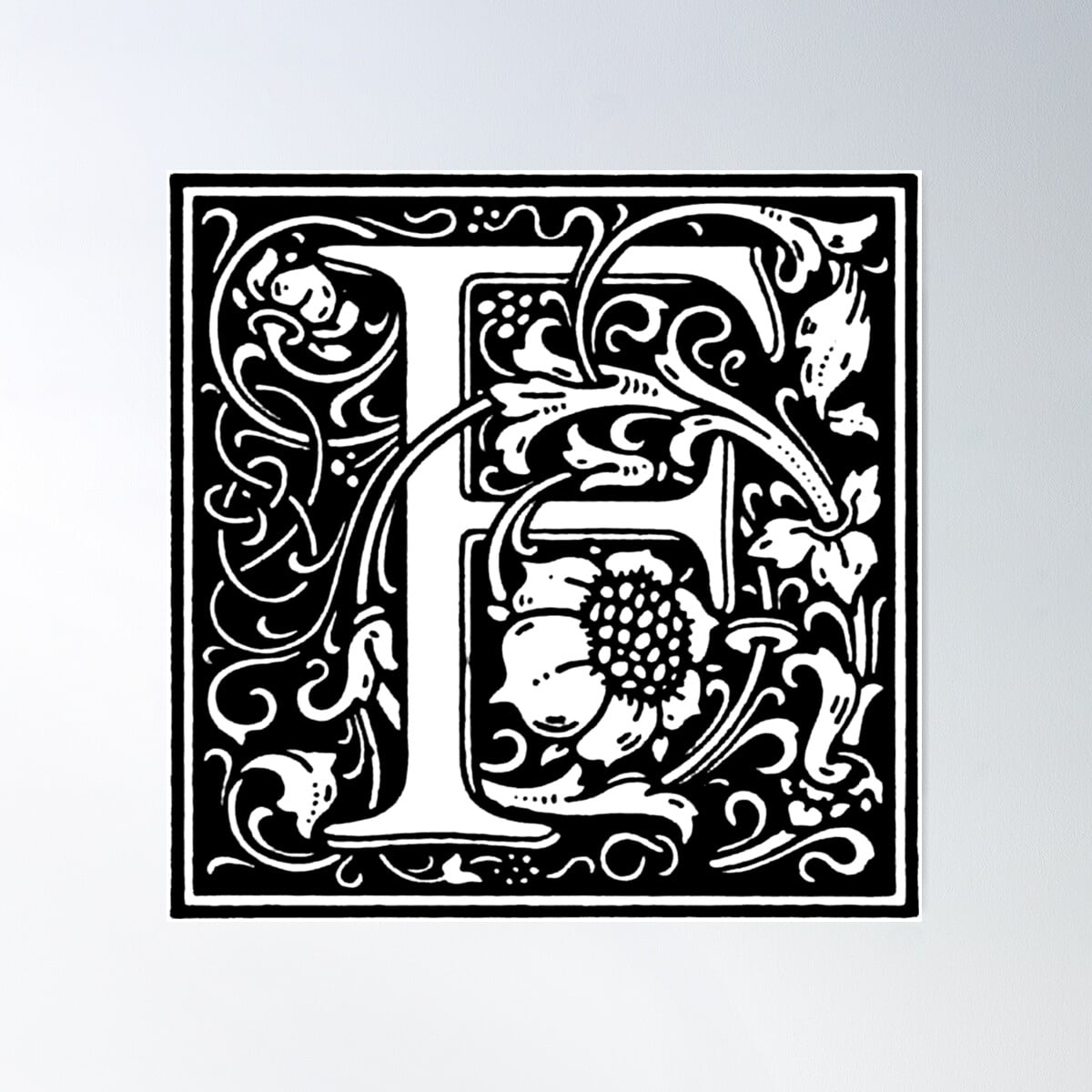 William Morris Renaissance Style Cloister Alphabet Letter F Poster Wall ...