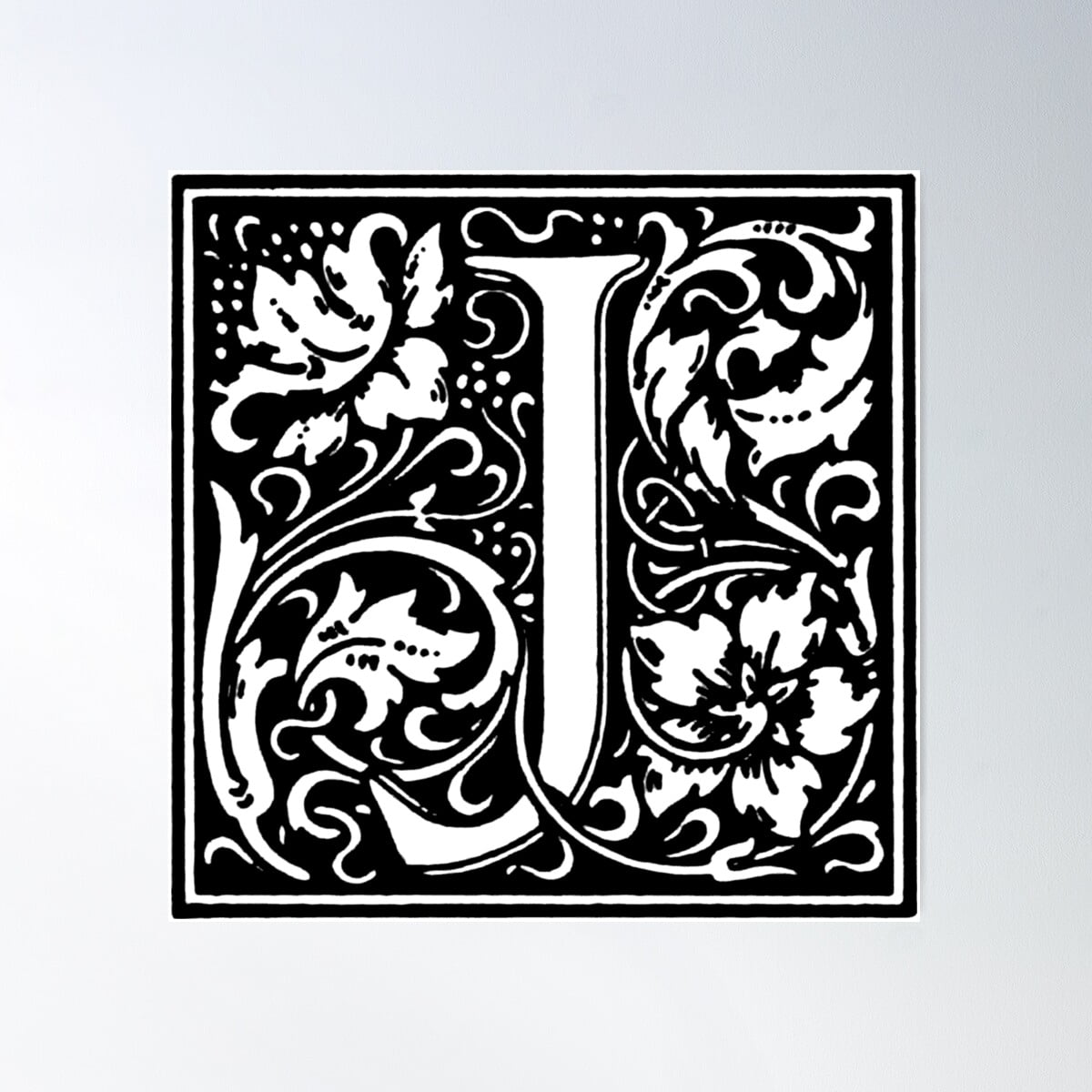William Morris Renaissance Style Cloister Alphabet Letter J Poster Wall ...