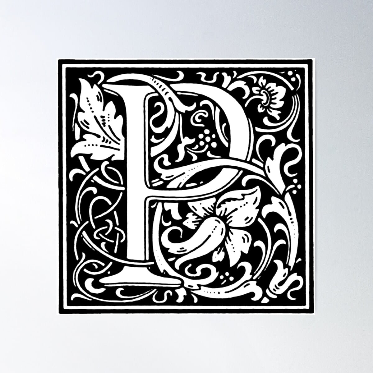 William Morris Renaissance Style Cloister Alphabet Letter P Poster Wall ...