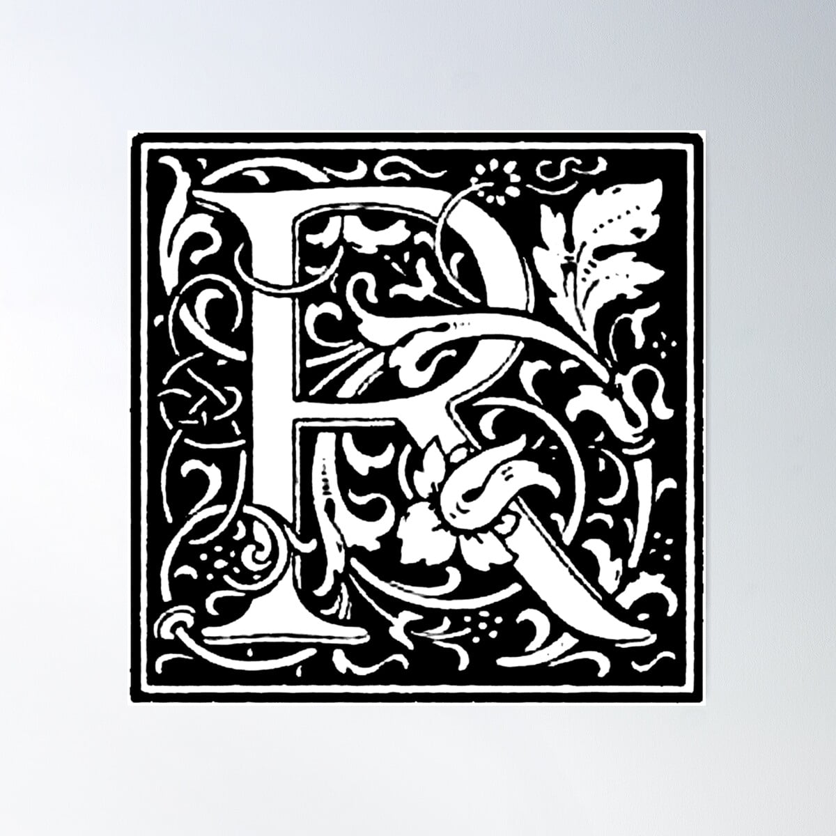 William Morris Renaissance Style Cloister Alphabet Letter R Poster Wall ...