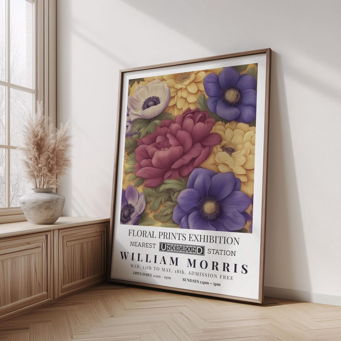 William Morris River Kew Gardens Blue Lily Botanical Art Nouveau ...