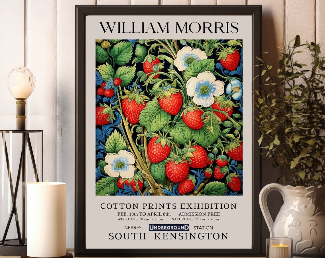 William Morris Strawberry Print, William Morris Exhibition Print ...