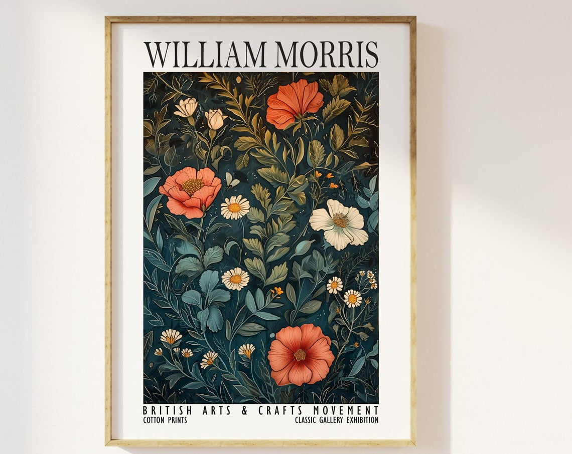 William Morris Style Botanical Floral Print - Cotton Prints Exhibition ...