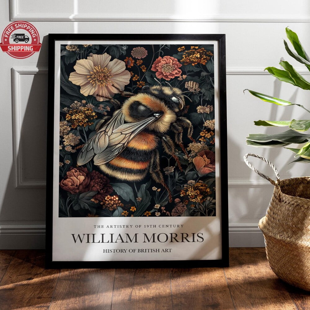 William Morris Style Bumble Bee Print - Cotton Prints Exhibition ...